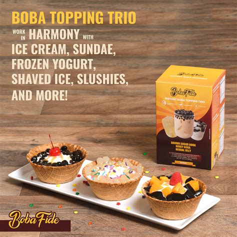 Boba Fide Instant Boba Tea Topping Kit Brown Sugar Boba Honey Boba
