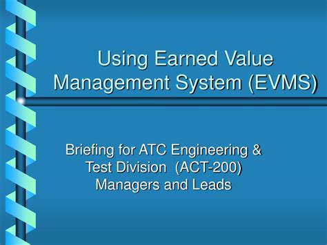 PPT Maximize Project Success With Earned Value Management EVMS System PowerPoint