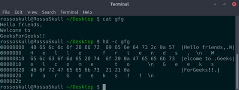 Hexdump Command In Linux With Examples Geeksforgeeks