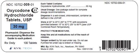 Dailymed Oxycodone Hydrochloride Tablet