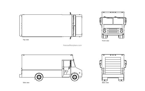 Fedex Express Step Van Free Cad Drawings