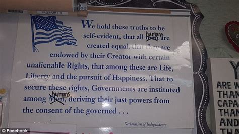 Teacher Creates Gender Neutral Declaration Of Independence Daily Mail Online