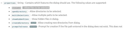 Node Js Electron Using ShowOpenDialog Allows Files To Be Chosen On Linux Win But Why Can