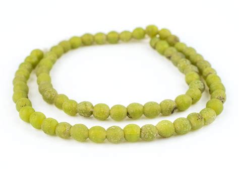 Lime Green Ancient Style Java Glass Beads 9mm — The Bead Chest