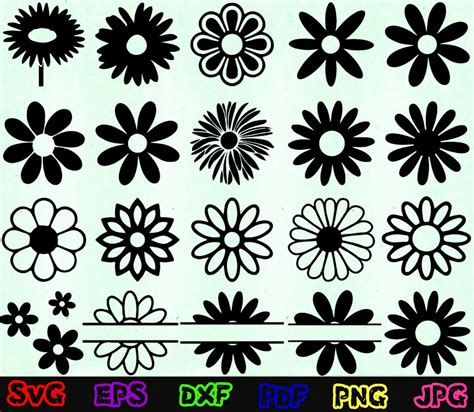 Daisy Svg Flower Svg Plant Svg Daisy Silhouette Daisy Cut Files Daisy