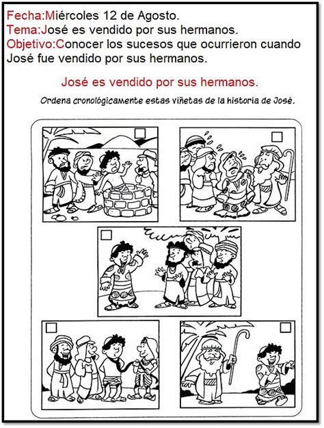 José es vendido por sus hermanos La historia de jose Actividades de