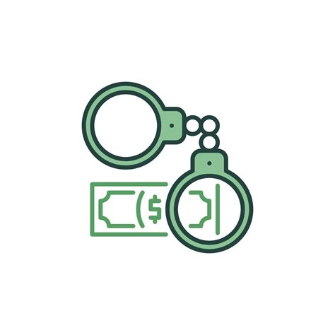 Handcuffs With Banknote Vector Stop Corruption Concept Colored Icon