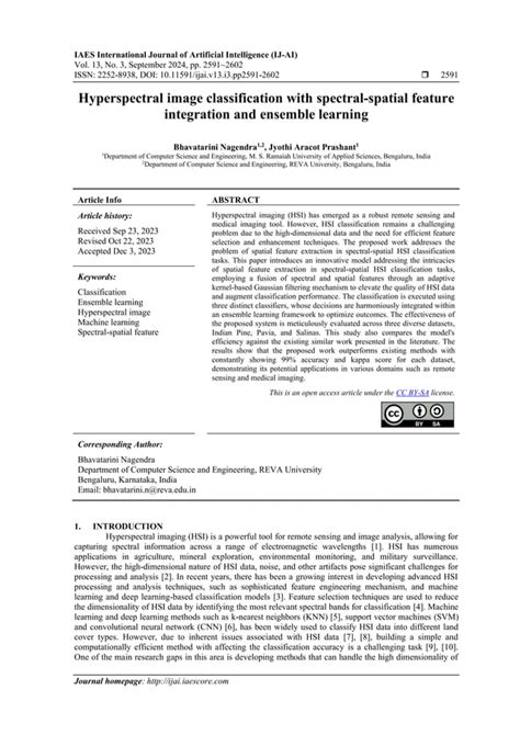 Hyperspectral Image Classification With Spectral Spatial Feature Integration And Ensemble