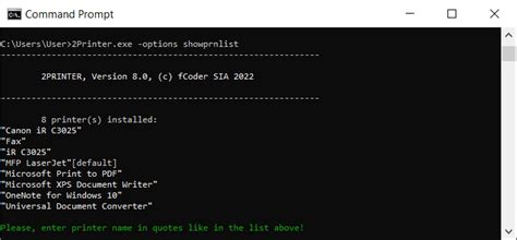 FCoder 2Printer Command Line Syntax