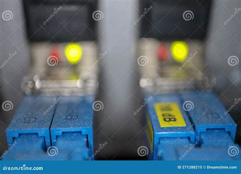 Network Hub Switch And Patch Cables With Lights Stock Image Image Of Connection Machine