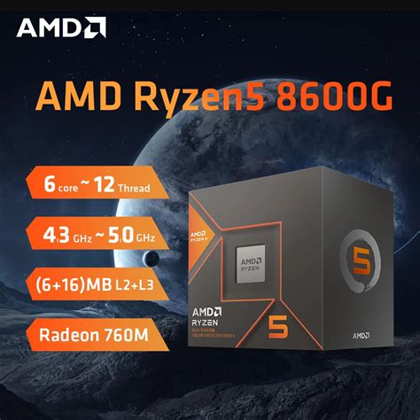 Procesador De Gr Ficos Integrado AMD Ryzen 5 8600G BOX AI CPU AM5 R5 8600G 65W Png