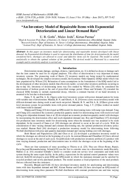 Pdf An Inventory Model Of Repairable Items With Exponential