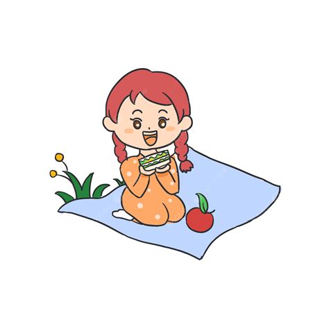 Spring Picnic Hand Drawn Cartoon Elements Plant Spring Flower