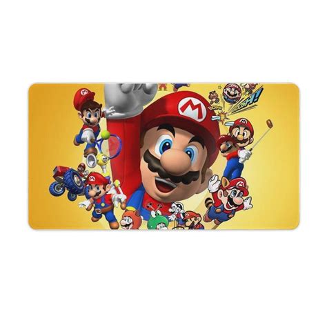 Super Mario Extended Gaming Mouse Pad No Sliped Large Desk Mat Stitched Edge Keyboard Mat