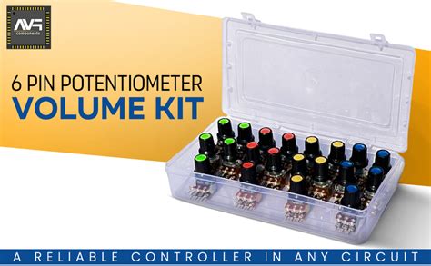 AVS COMPONENTS Pin Potentiometer Volume Kit Combo Dual Shaft Variable Resistor With Knob K