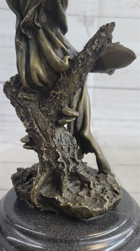 Signed J Mavchi Bronze Statue Girl Wflower Deco Dancer Sculpture Hot