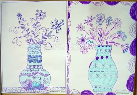 Рисование «Букет снежинок поэтапно с фото для детей 6 9 лет