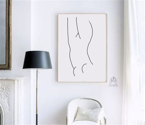 Naked Body Positive Prints Unique Woman Body Line Drawing Etsy