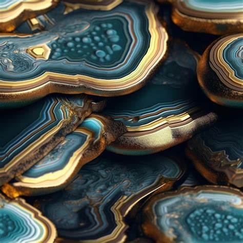 Premium Photo A Close Up Of A Pile Of Blue And Gold Geoglyzed