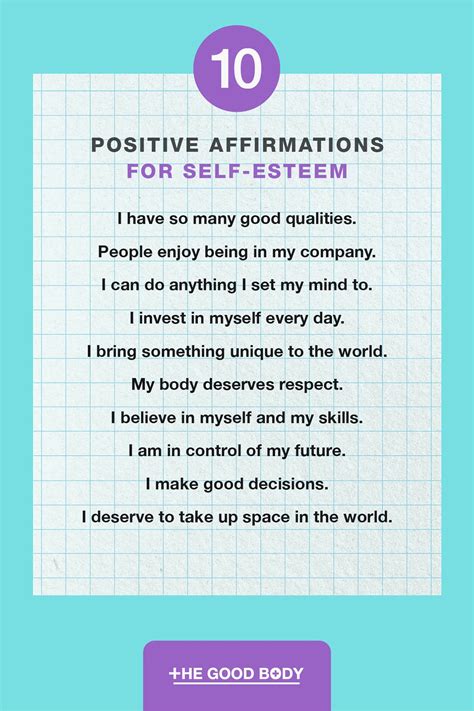 40 Affirmations For Confidence And Self Esteem