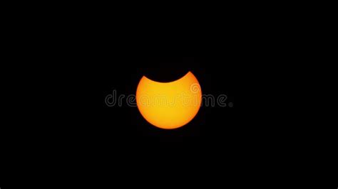 Partial Solar Eclipse In Maximum Phase Observation From Poland Stock