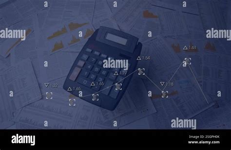 Animation Of Graphs Over Vintage Calculator Stock Video Footage Alamy