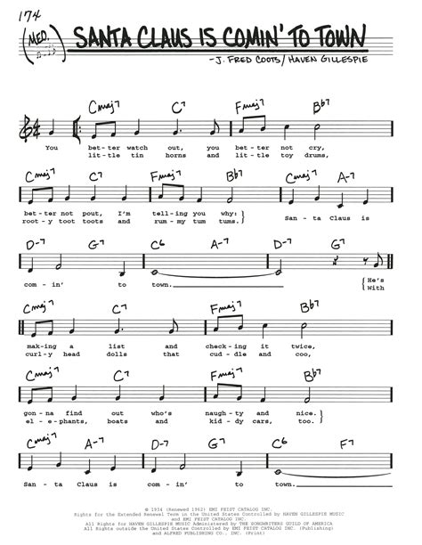 Santa Claus Is Comin To Town Sheet Music By J Fred Coots Real Book