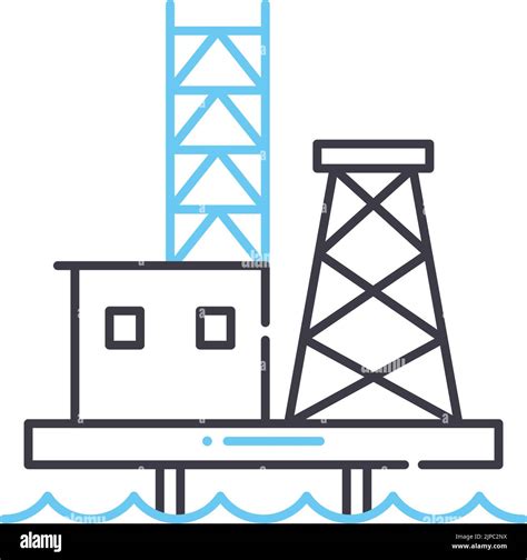 Oil Platform Line Icon Outline Symbol Vector Illustration Concept Sign Stock Vector Image