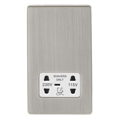Eurolite Low Profile Concealed Fix Satin Nickel 2 Gang Dual Voltage