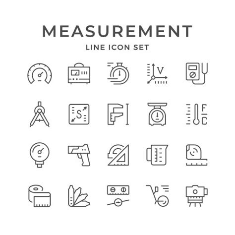 Measurement Line Icons Set Tools For Measuring Vector Image