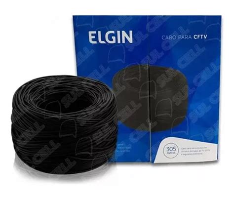 Cabo Cftv Rede Cat Utp Pares awg Elgin Metros Preto Frete grátis
