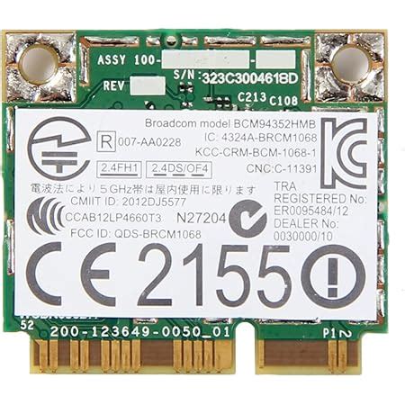 Broadcom Bcm Hm Bcm Demi Mini Pci E Bluetooth BT Wifi Sans Fil Carte B G N
