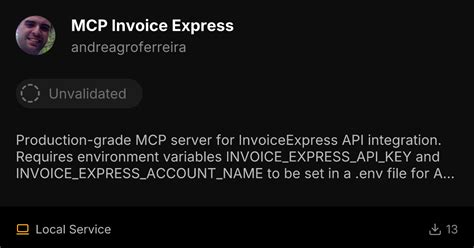 MCP Invoice Express MCP Servers LobeHub
