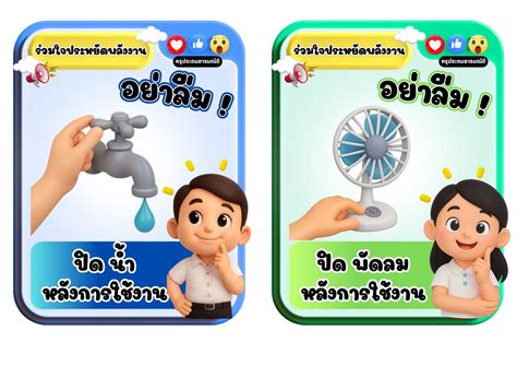 ครูประถมอารมณ์ดี แจกฟรี ป้ายรณรงค์ประหยัดพลังงานในห้องเรียน Drive