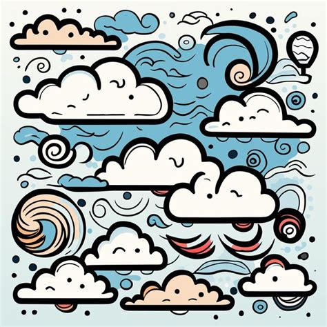 Premium Vector Hand Drawn Clouds Collection