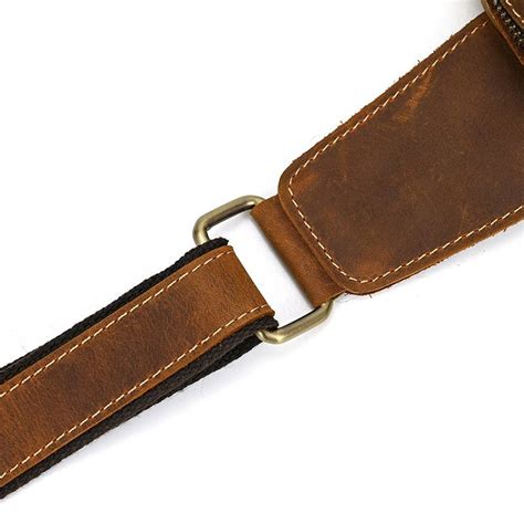 Men Outdoor Travel Leather Sling Chest Bag Leather Sling Bag