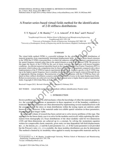 Pdf A Fourier Series Based Virtual Fields Method For The