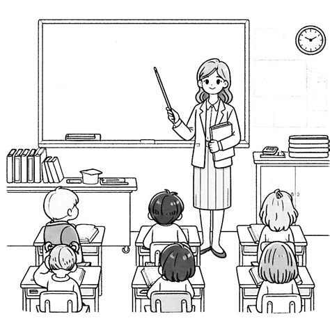 Teacher Teaching Students Drawing