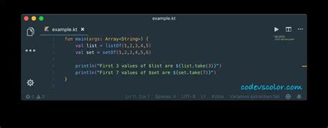 kotlin take method explanation with different examples codevscolor