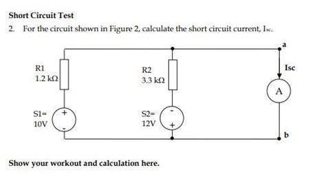 Solved Short Circuit Test For The Circuit Shown In Figure Chegg