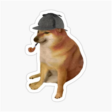 Pegatina Detective Cheems De Dreamy Cat Redbubble