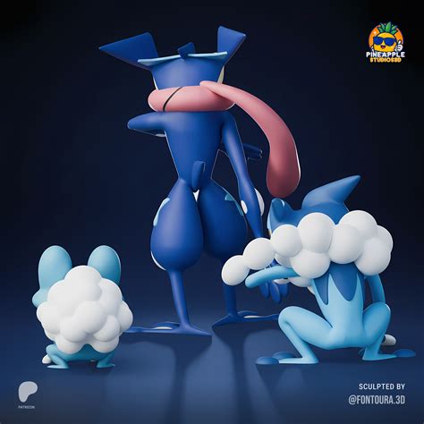 🐉 Pokemon Froakie Frogadier And Greninja・ Stl File For 3d Printing・cults