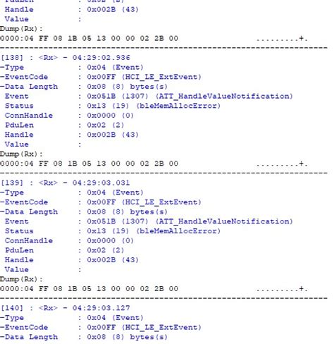 cc2642r 发送的蓝牙数据，用cc2640r2f 的 host test 配合btool使用，在连接、使能通知、更新mtu请求后，能定时