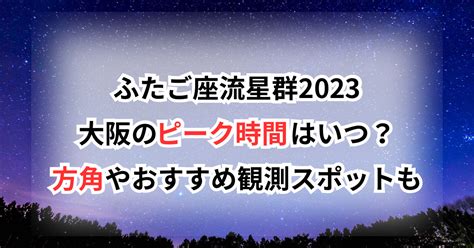 ふたご座流星群2023大阪のピーク時間は15日未明！方角や観測スポットも Style Hack