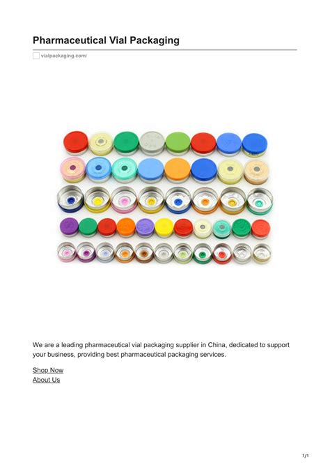 Ppt Pharmaceutical Vial Packaging Powerpoint