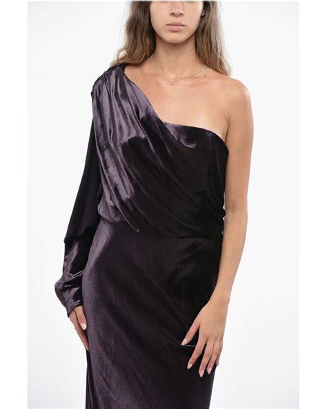 Zimmermann Velour One Shoulder Maxi Dress In Black Lyst Uk