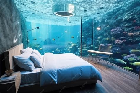 Premium Photo Underwater Hotel Luxury Room Under Water Aquatic