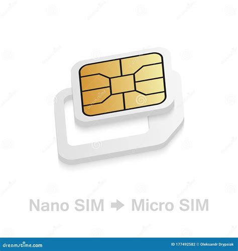 Realistic Nano To Micro SIM Card Adapter Phone Sim Card Converter Kit Stock Vector