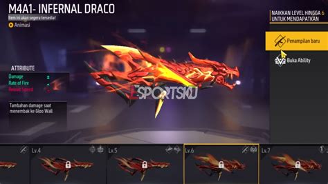 7 Level Evolution Gun M4a1 Ff Infernal Draco Free Fire Esportsku
