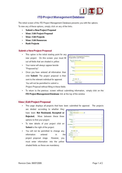 itd project management database
